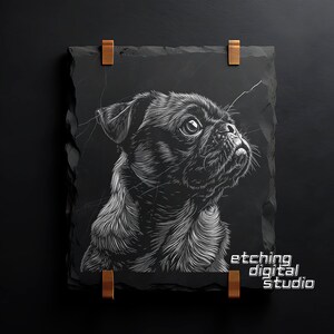 Pug Dog Breed, Laser Engraving PNG File, Slate Coaster Engraved, Dog ...