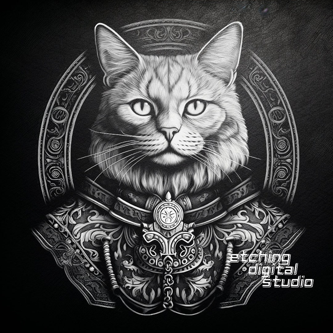 Majestic Cat PNG for CNC Laser Engrave, Laser Burn, Glowforge File ...