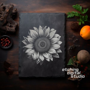Sunflower PNG for CNC Laser Engrave, Laser Burn, Glowforge File ...
