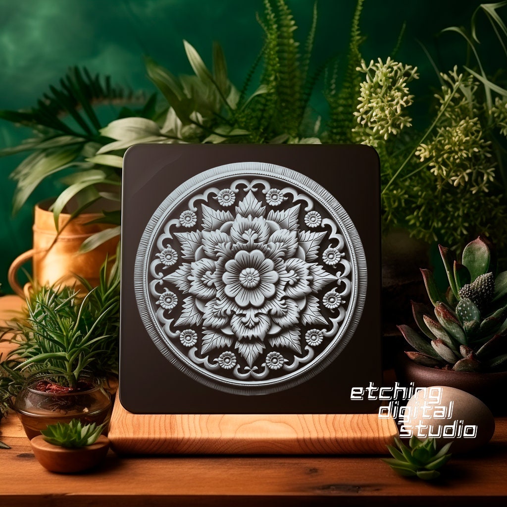 Mandala PNG for CNC Laser Engrave Laser Burn Flower Pattern - Etsy