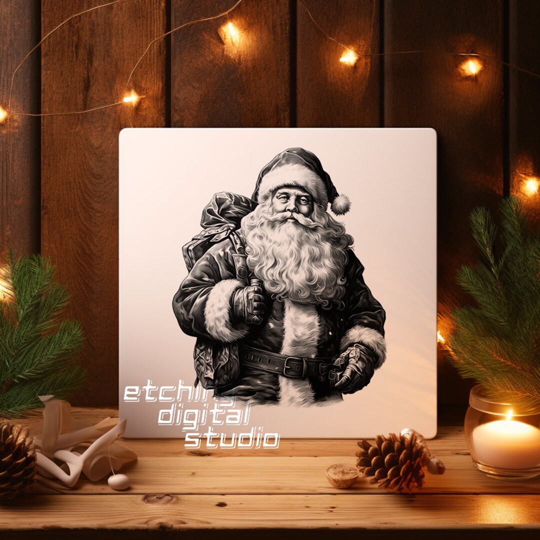 Santa Claus Presents PNG for CNC Laser Engrave, Laser Burn, Glowforge ...