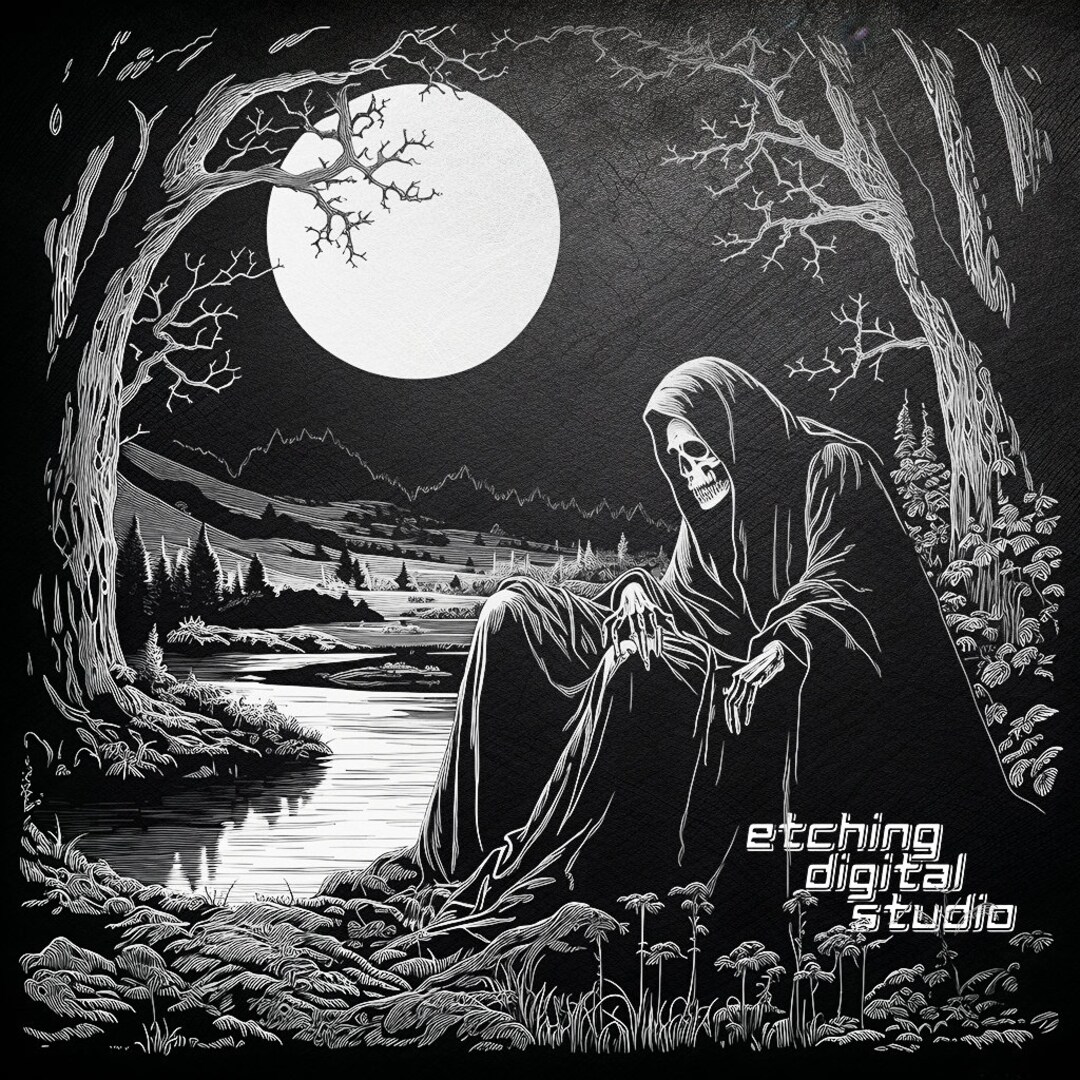 Reaper Day off PNG for CNC Laser Engrave, Laser Burn, Glowforge File ...