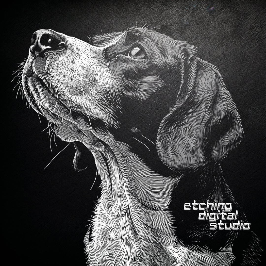 Beagle Dog Breed, Laser Engraving PNG File, Slate Coaster Engraved, Dog ...