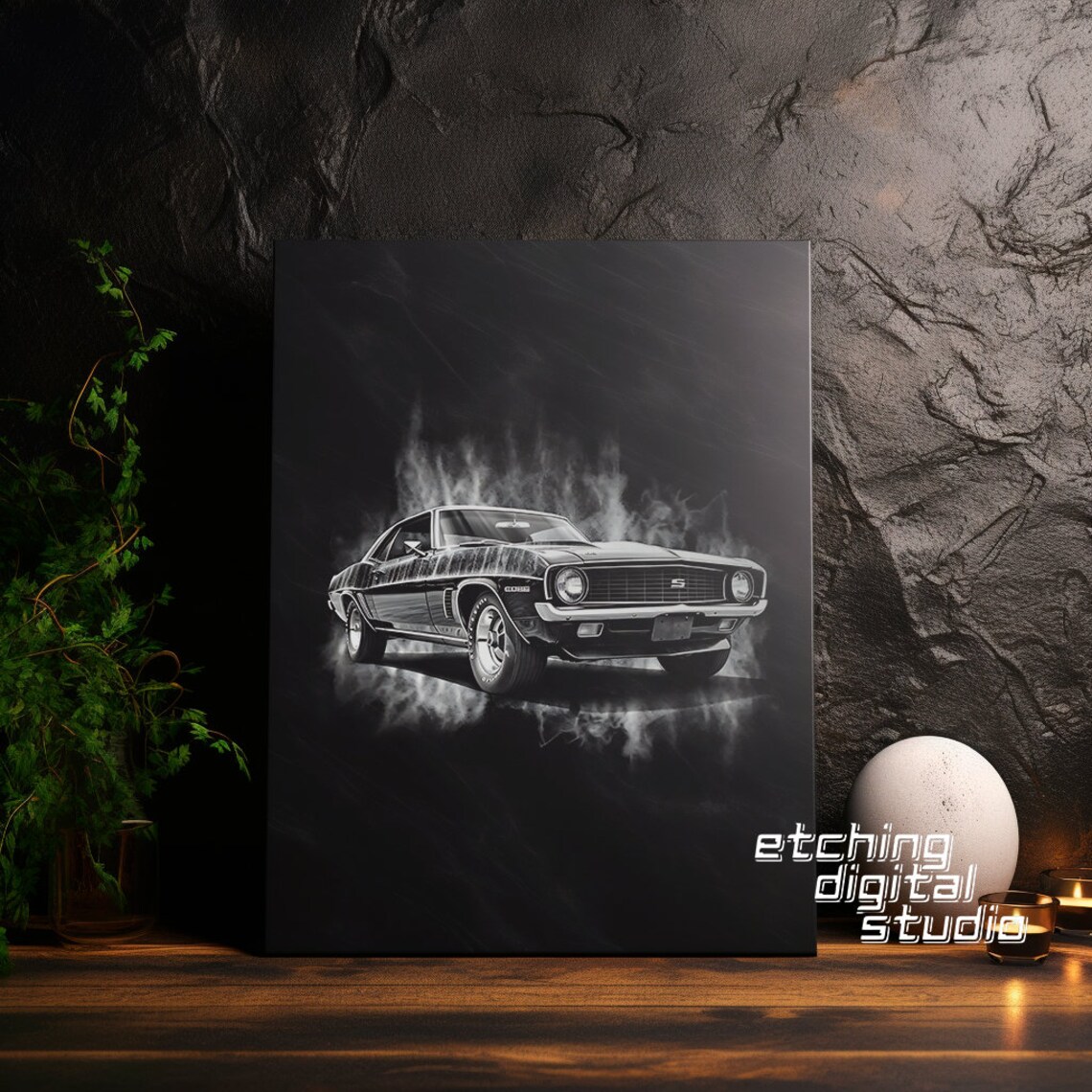 Muscle American Car PNG for CNC Laser Engrave, Laser Burn, Glowforge ...