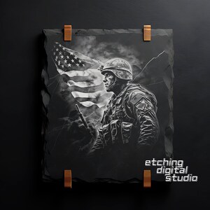 Veteran Day Soldier PNG for CNC Laser Engrave, Laser Burn, Veteran, War ...