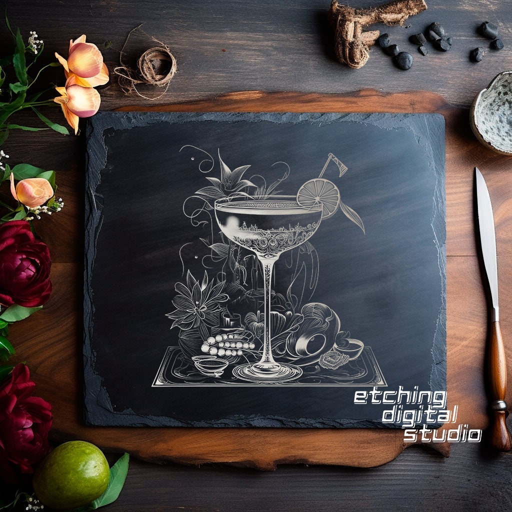 Cocktail Drink PNG for CNC Laser Engrave, Laser Burn, Glowforge ...