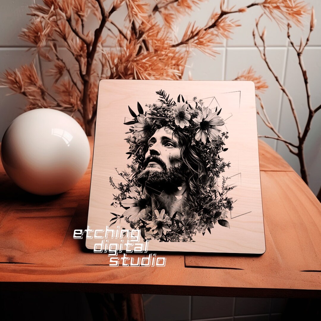 Jesus PNG for CNC Laser Engrave, Laser Burn, Glowforge File, Lightburn ...