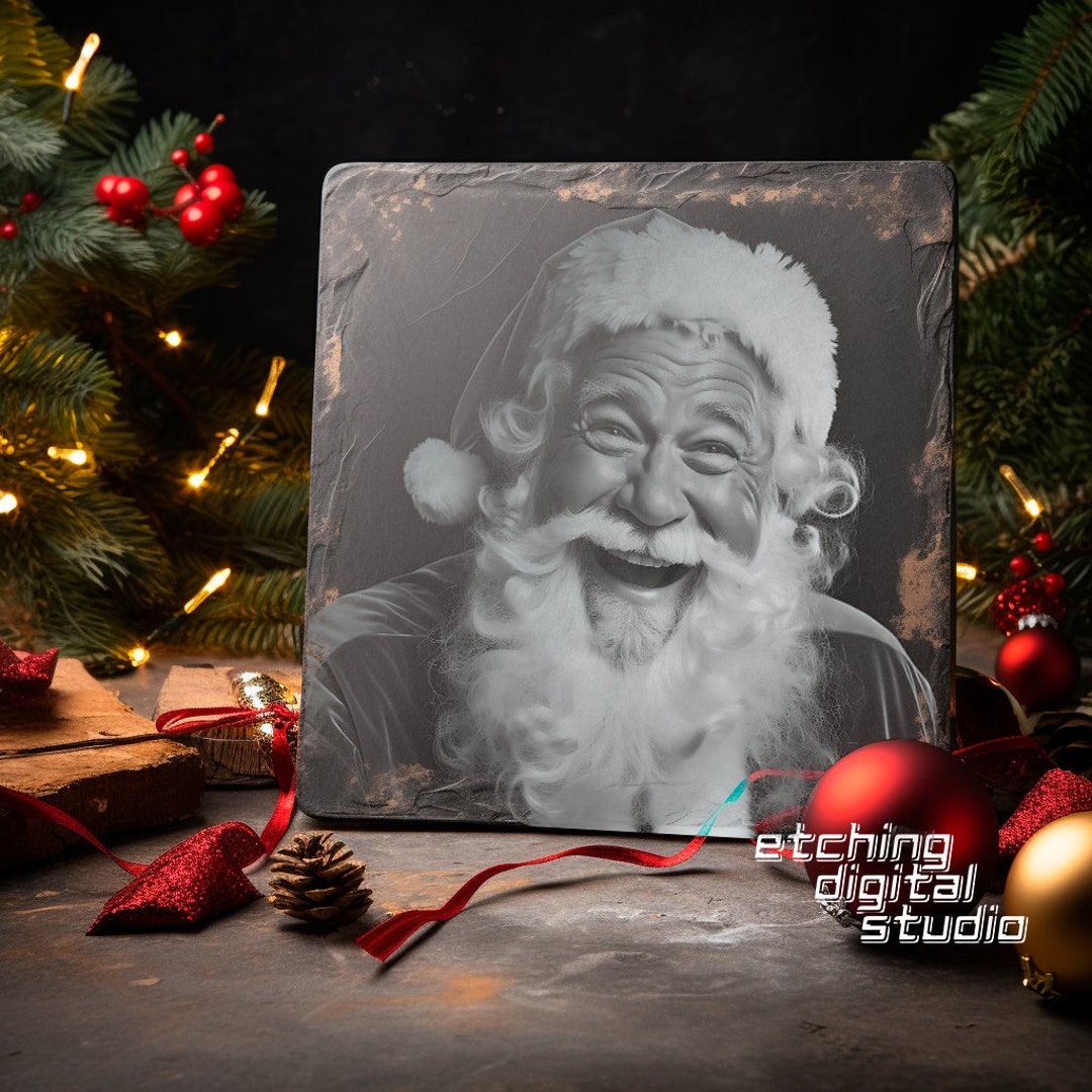 Santa Claus Smile PNG for CNC Laser Engrave, Laser Burn, Glowforge File ...
