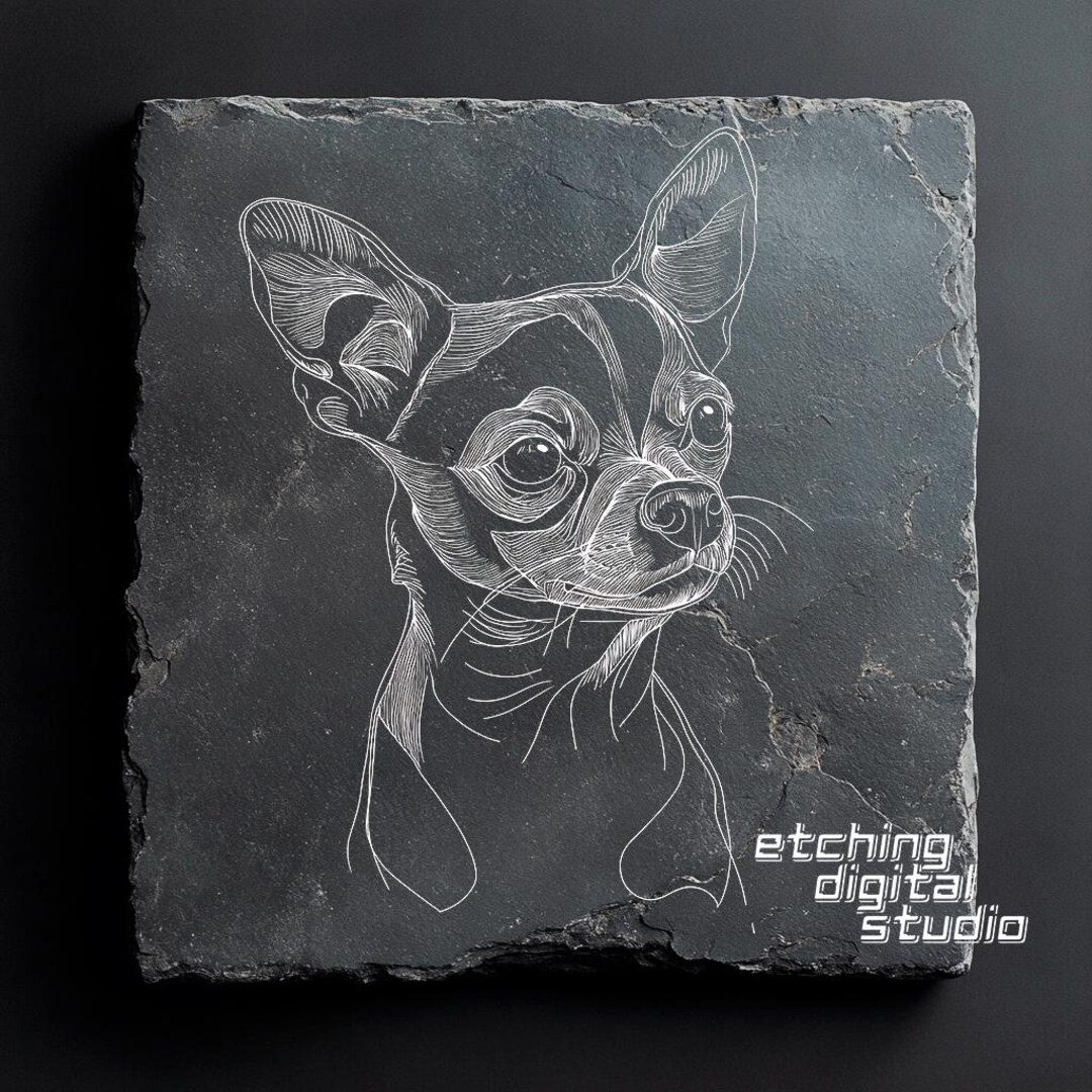 Chihuahua Dog Slate PNG | Slate Coasters Engraved | Slate Boards ...