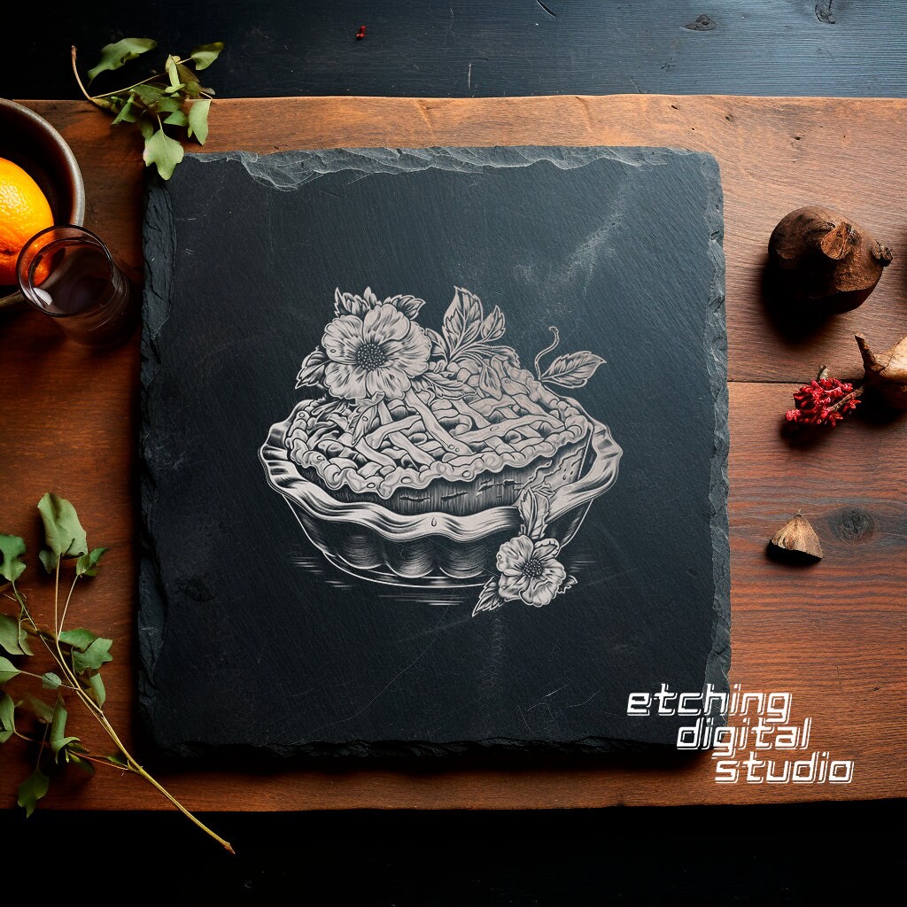 Apple Pie PNG for CNC Laser Engrave, Laser Burn, Glowforge File ...