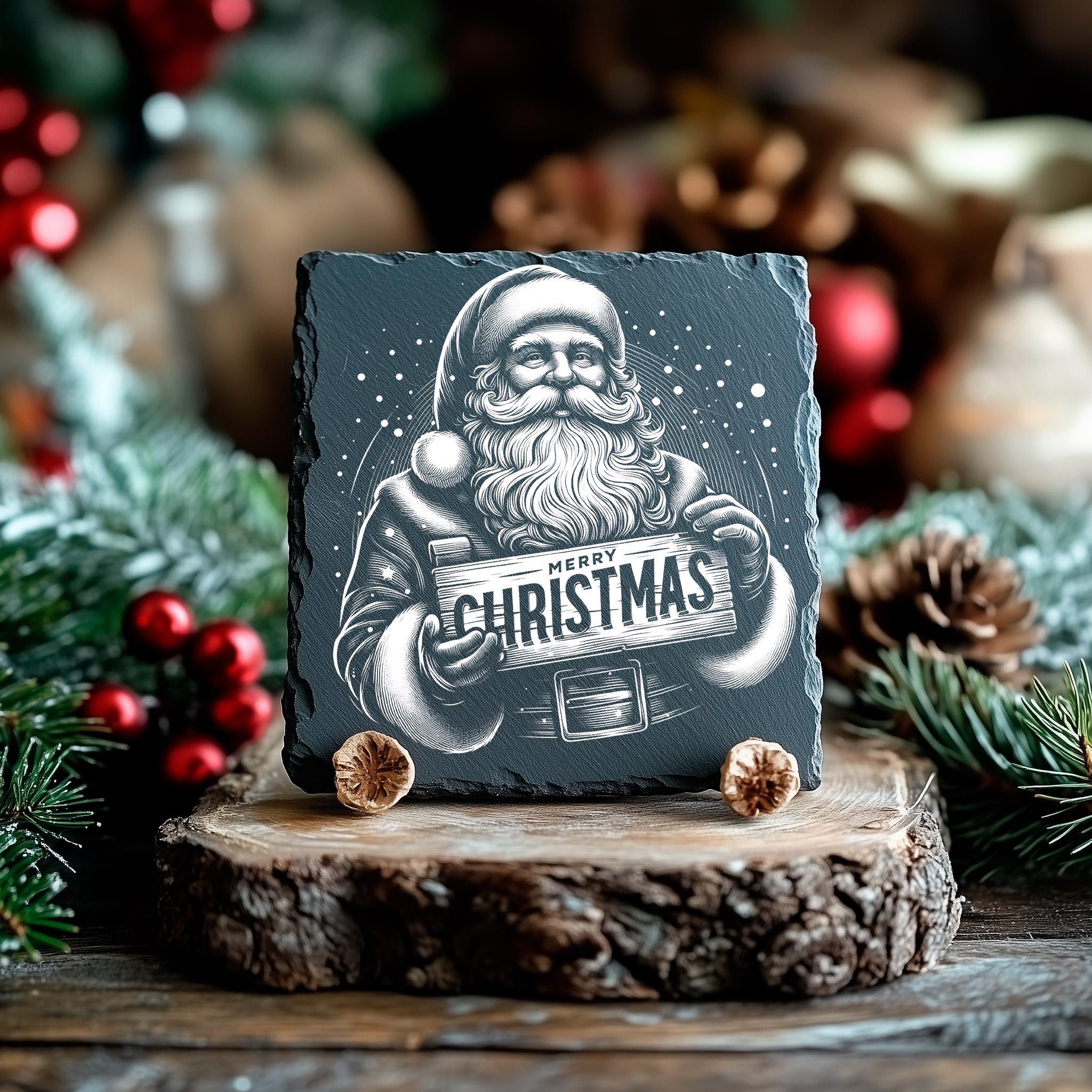Merry Christmas PNG for CNC Laser Engrave, Laser Burn, Glowforge File ...