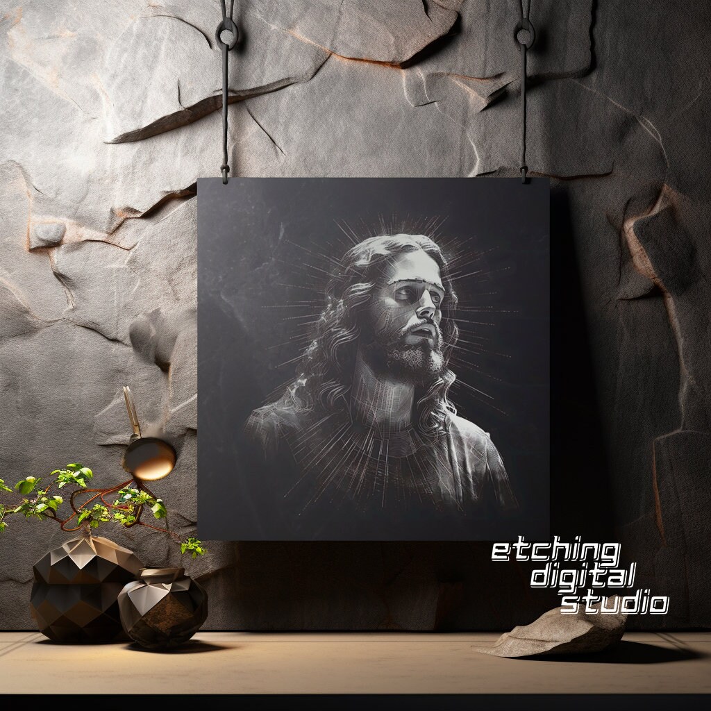 Jesus Christ PNG for CNC Laser Engrave, Laser Burn, Glowforge File ...