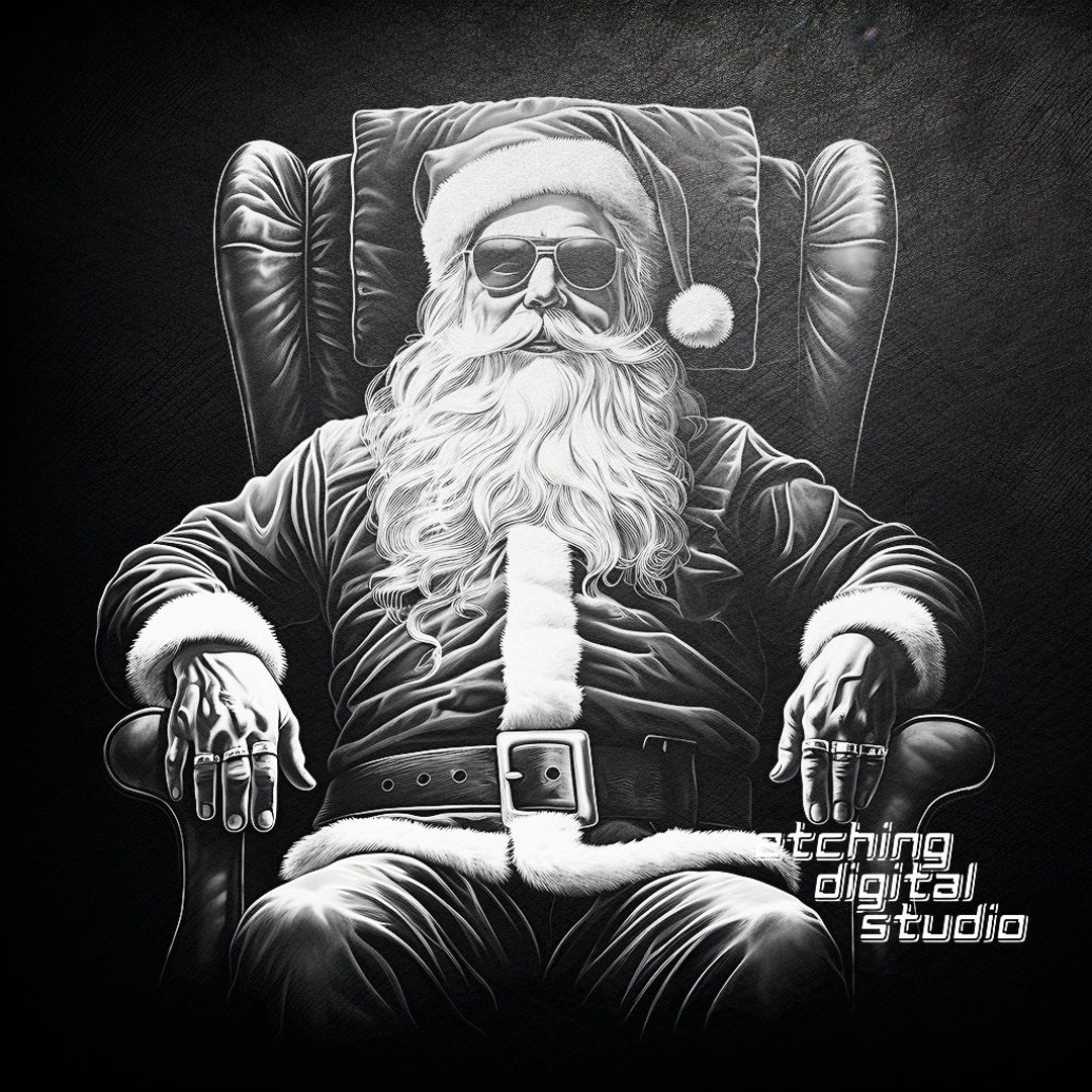Cool Santa Claus PNG for CNC Laser Engrave, Laser Burn, Glowforge File ...