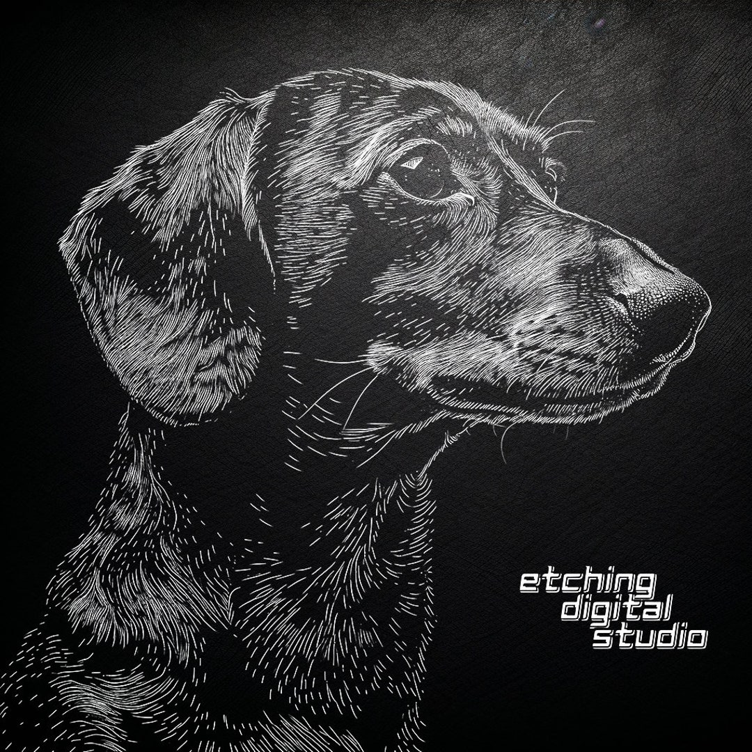Dachshund Dog Breed, Laser Engraving PNG File, Slate Coaster Engraved ...
