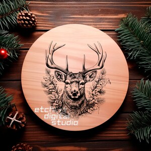 Deer PNG for CNC Laser Engrave, Laser Burn, Glowforge File, Lightburn ...