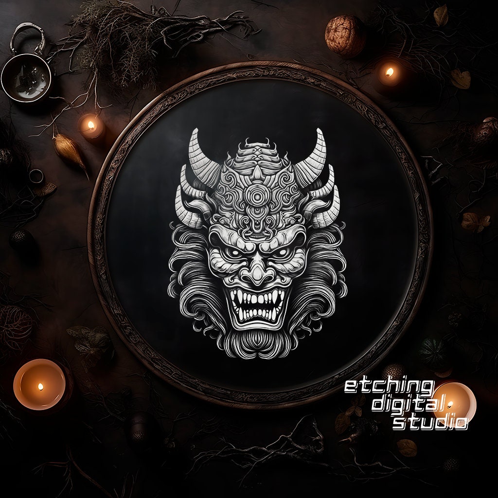 Oni Evil PNG for CNC Laser Engrave Laser Burn Glowforge - Etsy