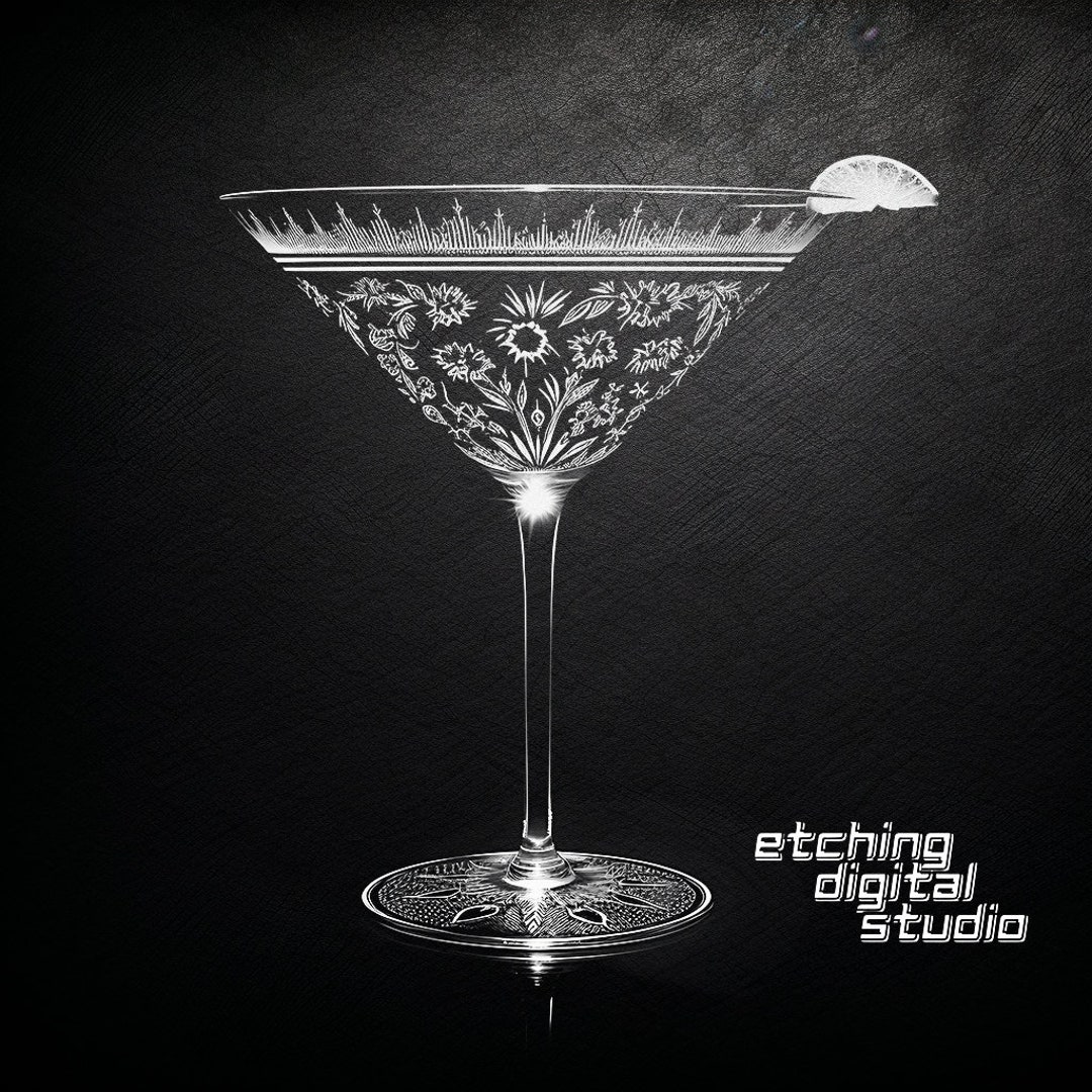 Cocktail Drink PNG for CNC Laser Engrave, Laser Burn, Glowforge ...