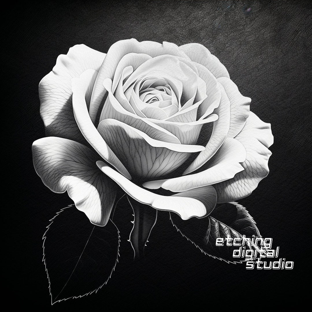 Rose Flower PNG for CNC Laser Engrave, Laser Burn, Glowforge File ...