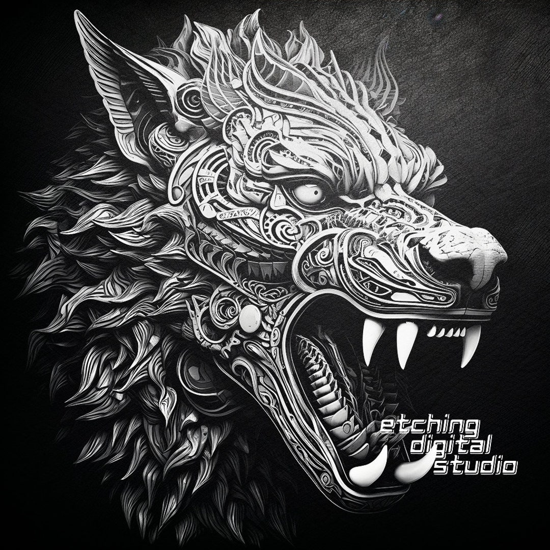 Wolf PNG for CNC Laser Engrave, Laser Burn, Glowforge File, Lightburn ...