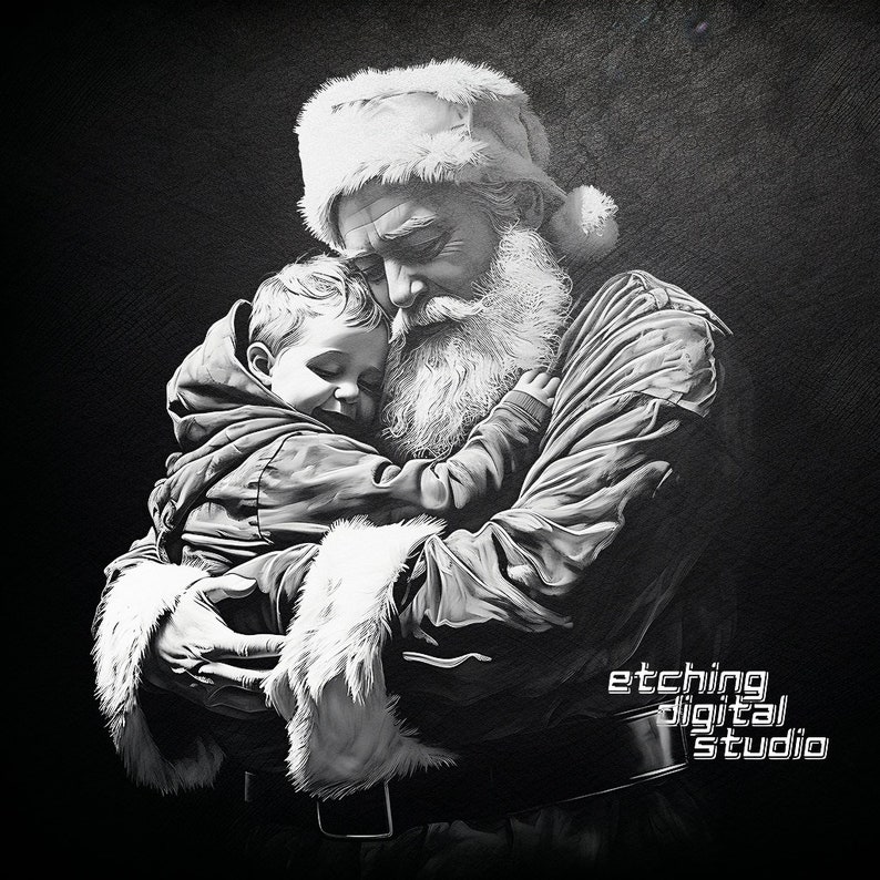Santa Claus Hug PNG for CNC Laser Engrave Laser Burn - Etsy