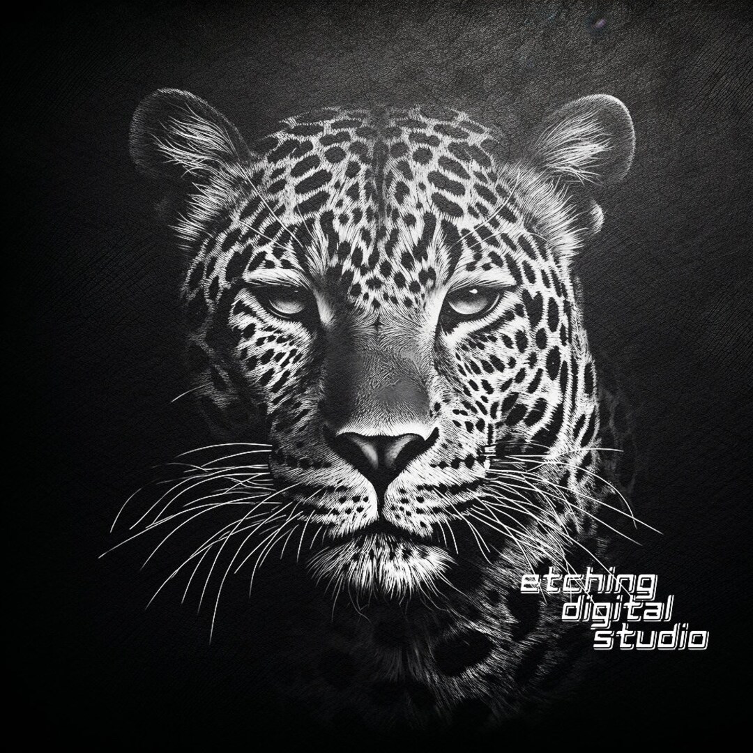 Leopard PNG for CNC Laser Engrave, Laser Burn, Glowforge File ...