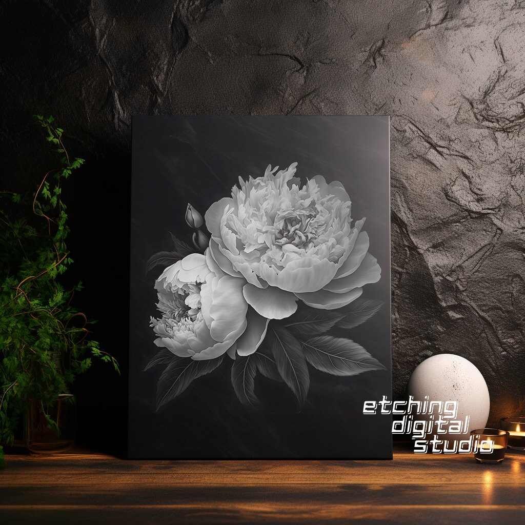 Peony Flowers PNG for CNC Laser Engrave Laser Burn Glowforge - Etsy