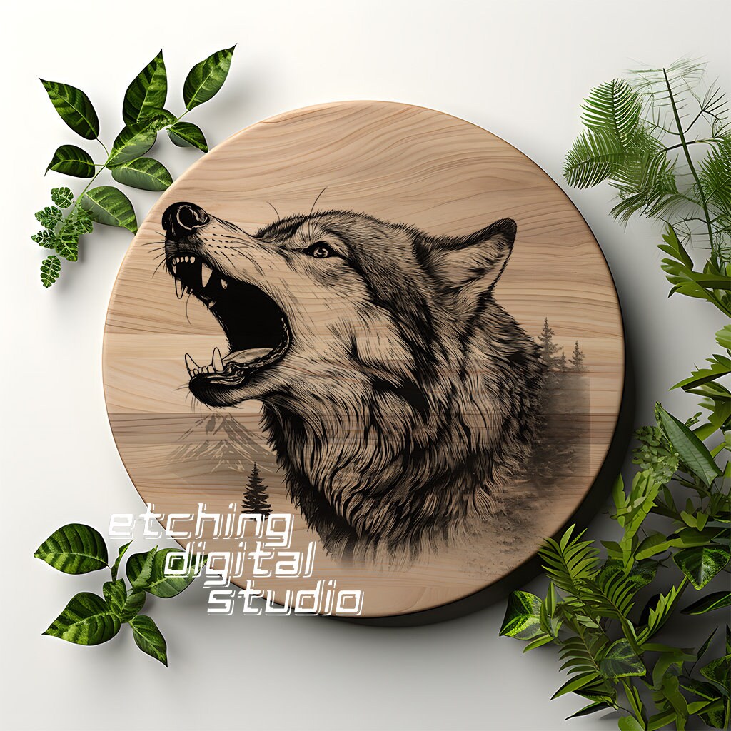 Wolf PNG for CNC Laser Engrave Laser Burn Glowforge File - Etsy