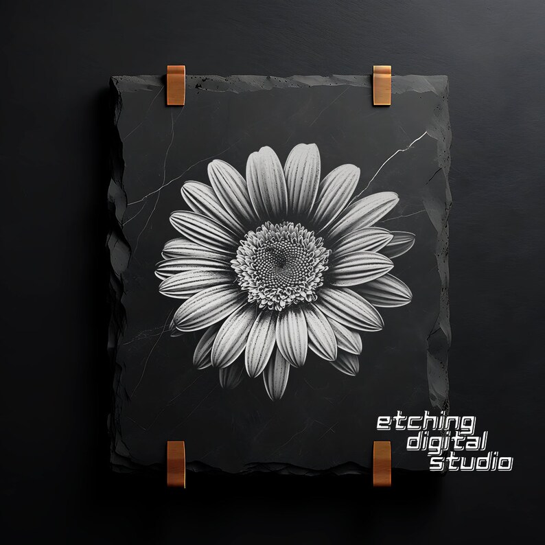 Gerbera Daisy Flower PNG for CNC Laser Engrave, Laser Burn, Glowforge ...