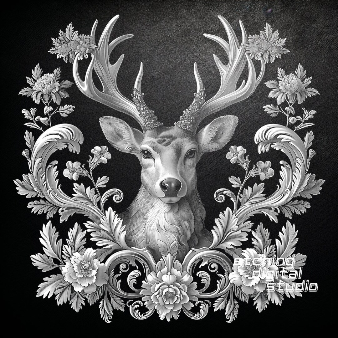 Ornamental Deer Slate PNG | Slate Coasters Engraved | Slate Boards ...