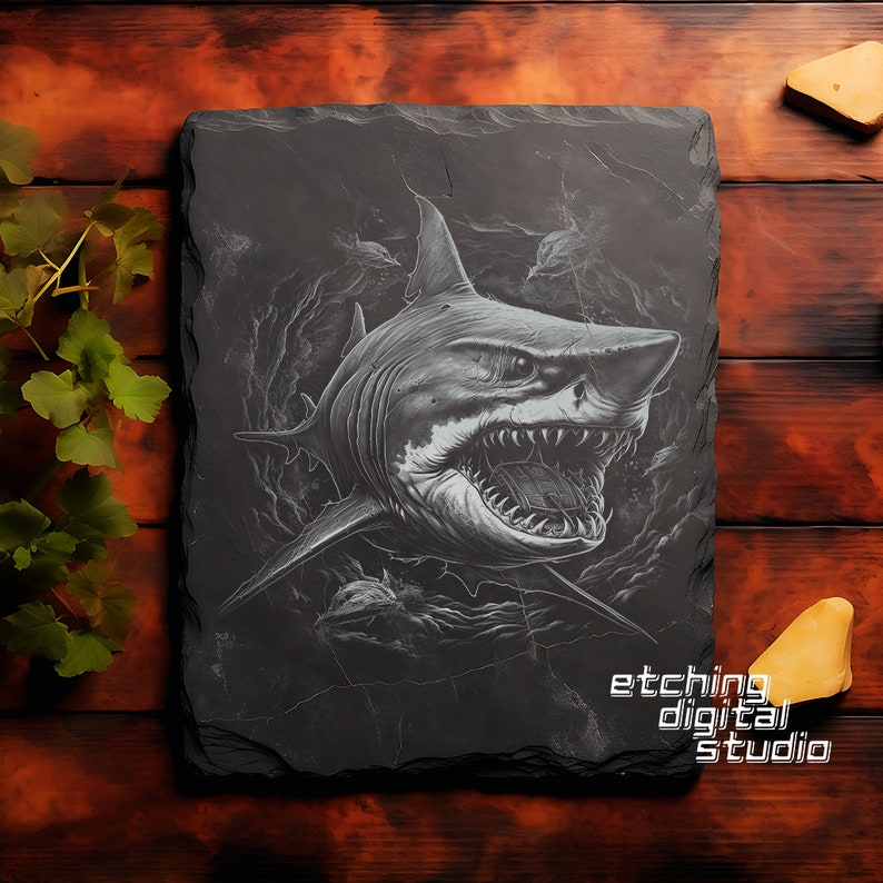 Shark PNG Slate PNG | Slate Coasters Engraved | Slate Boards Etching ...
