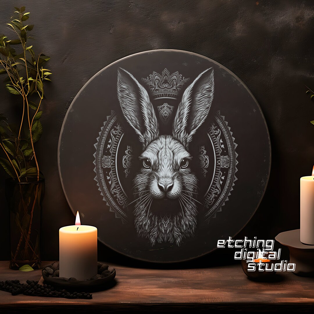 Rabbit PNG for CNC Laser Engrave, Laser Burn, Glowforge File, Lightburn ...