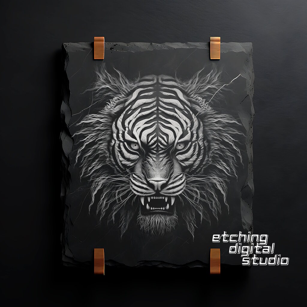 Ancient Tiger PNG for CNC Laser Engrave, Laser Burn, Glowforge File ...