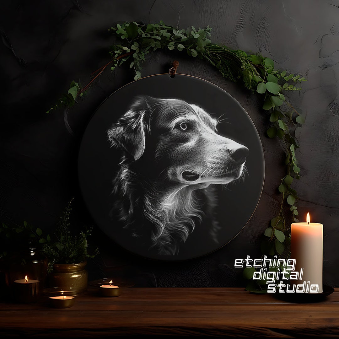 Dog PNG for CNC Laser Engrave, Laser Burn, Glowforge File, Lightburn ...