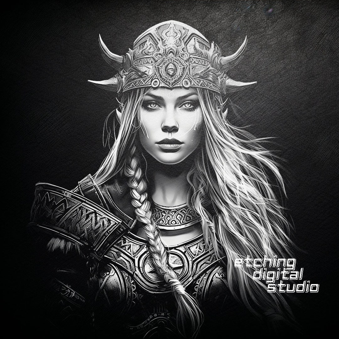 Viking Girl PNG for CNC Laser Engrave, Laser Burn, Glowforge File ...