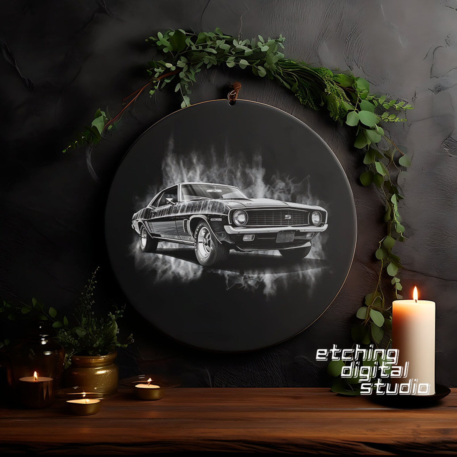 Muscle American Car PNG for CNC Laser Engrave, Laser Burn, Glowforge ...
