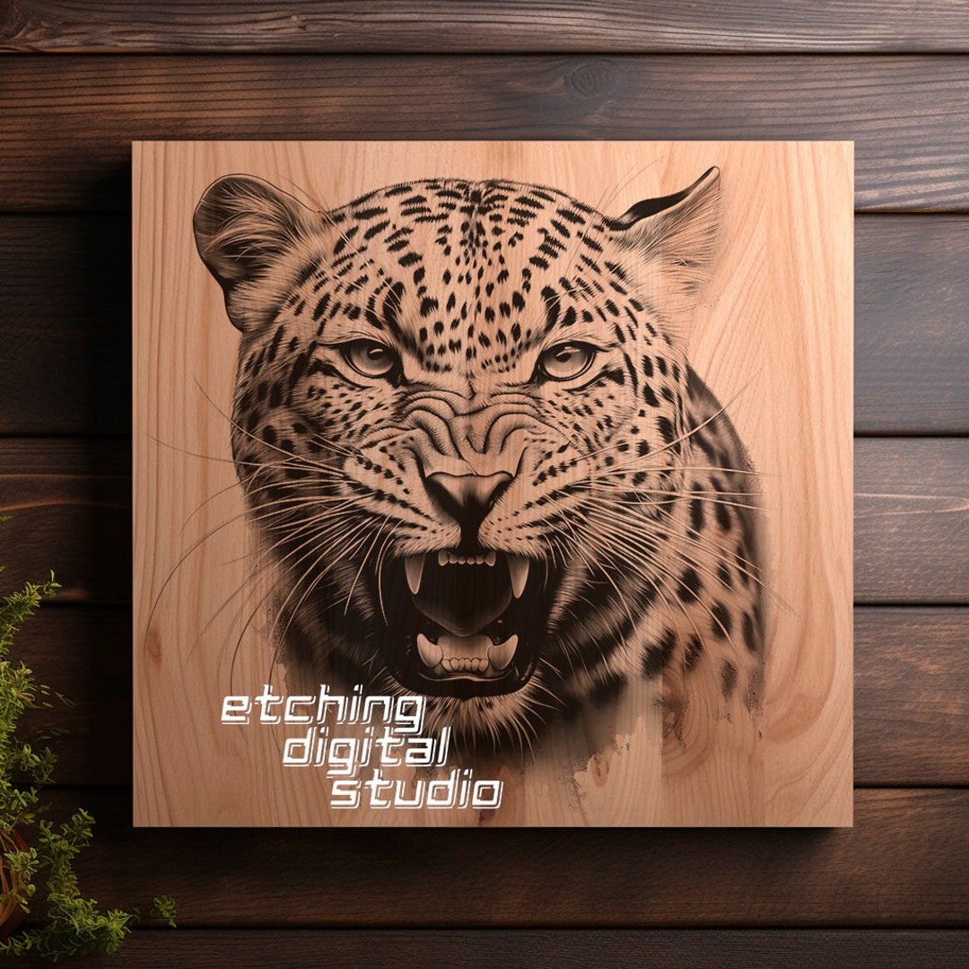Leopard PNG for CNC Laser Engrave, Laser Burn, Glowforge File ...