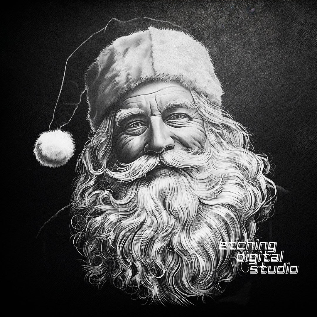 Santa PNG for CNC Laser Engrave, Laser Burn, Glowforge File, Lightburn ...