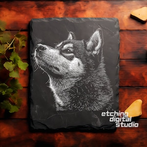 Akita Dog Breed Slate PNG | Slate Coasters Engraved | Slate Boards ...