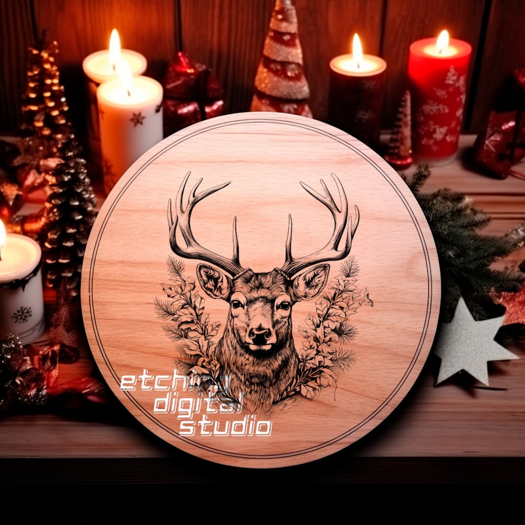 Deer PNG for CNC Laser Engrave, Laser Burn, Glowforge File, Lightburn ...