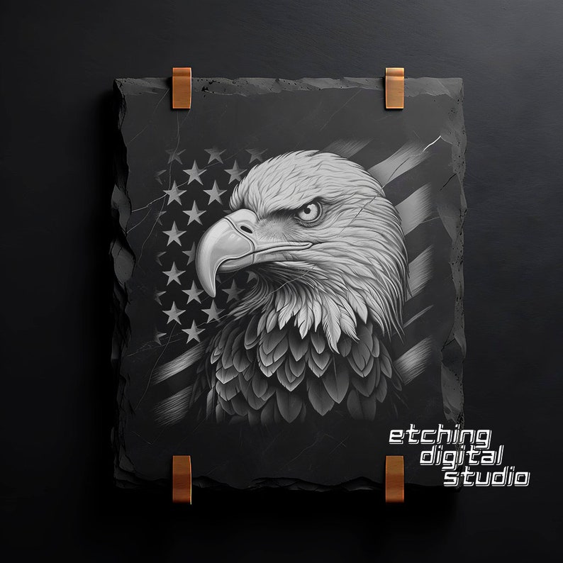 Eagle U.S Flag PNG for CNC Laser Engrave, Laser Burn, Glowforge File ...