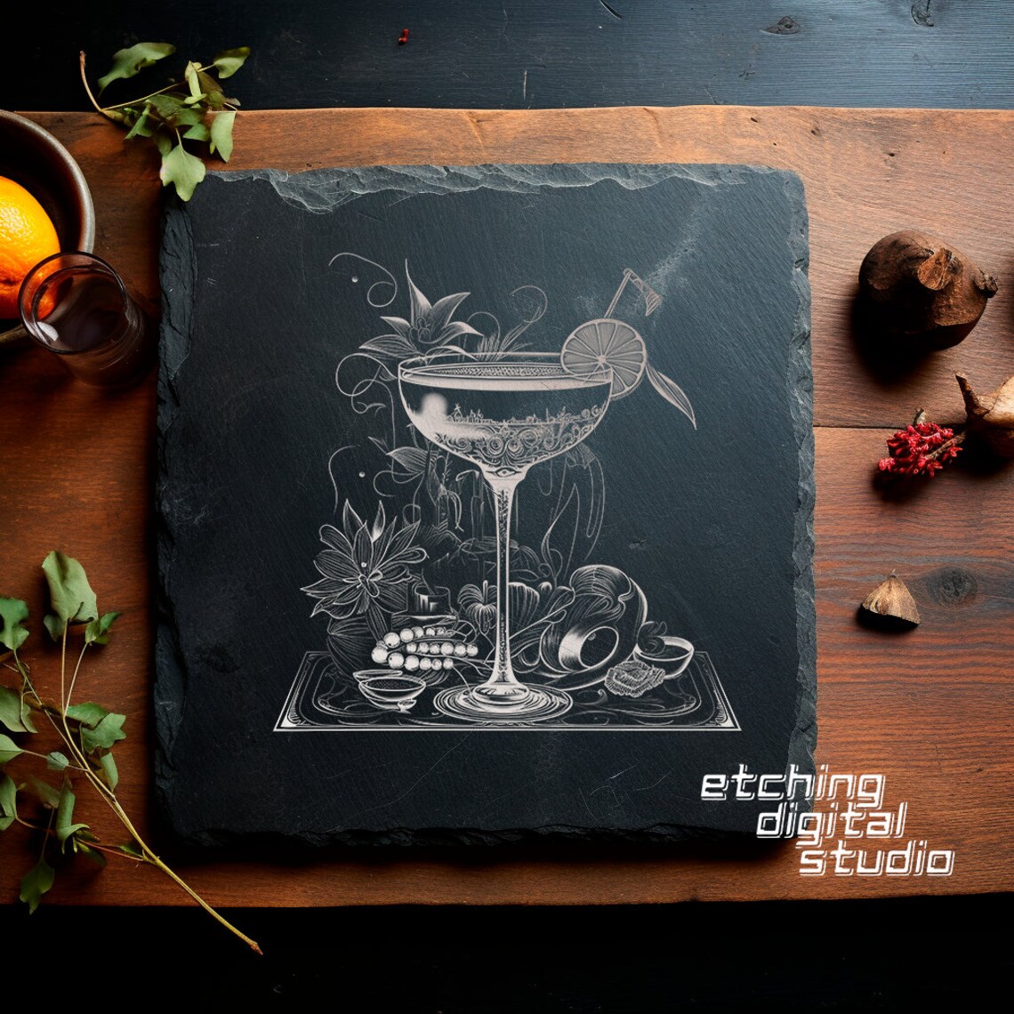 Cocktail Drink PNG for CNC Laser Engrave, Laser Burn, Glowforge ...
