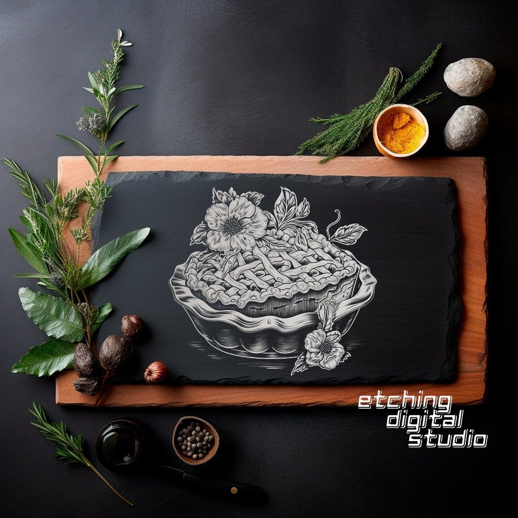 Apple Pie PNG for CNC Laser Engrave, Laser Burn, Glowforge File ...