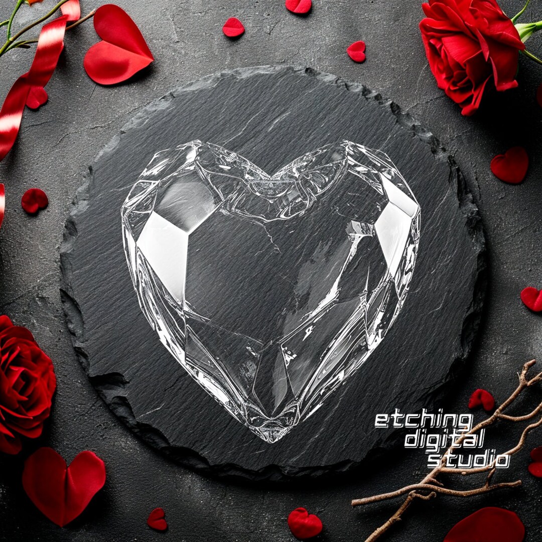 Heart Diamond Slate PNG | Slate Coasters Engraved | Slate Boards ...