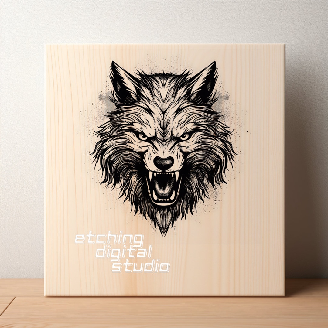 Wolf PNG for CNC Laser Engrave, Laser Burn, Glowforge File, Lightburn ...