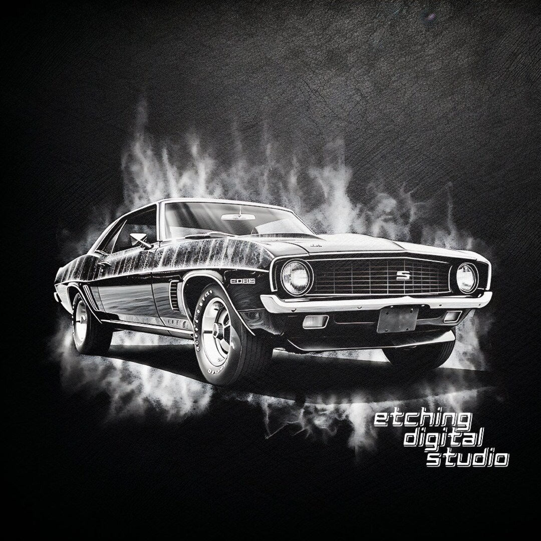 Muscle American Car PNG for CNC Laser Engrave, Laser Burn, Glowforge ...