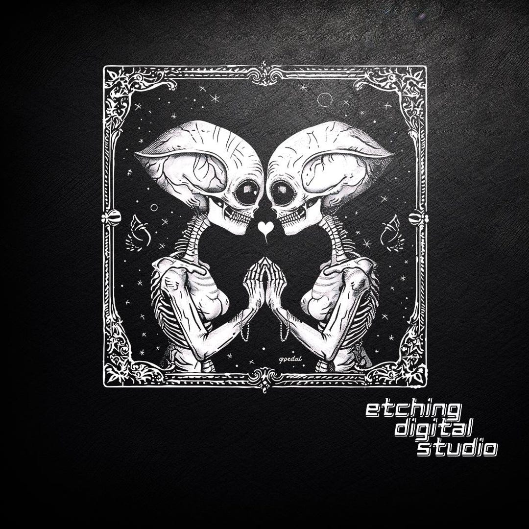 Alien PNG for CNC Laser Engrave, Laser Burn, Glowforge File, Lightburn ...