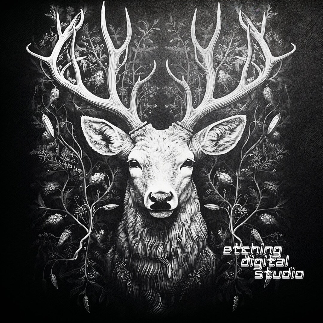 Deer PNG for CNC Laser Engrave, Laser Burn, Glowforge File, Lightburn ...