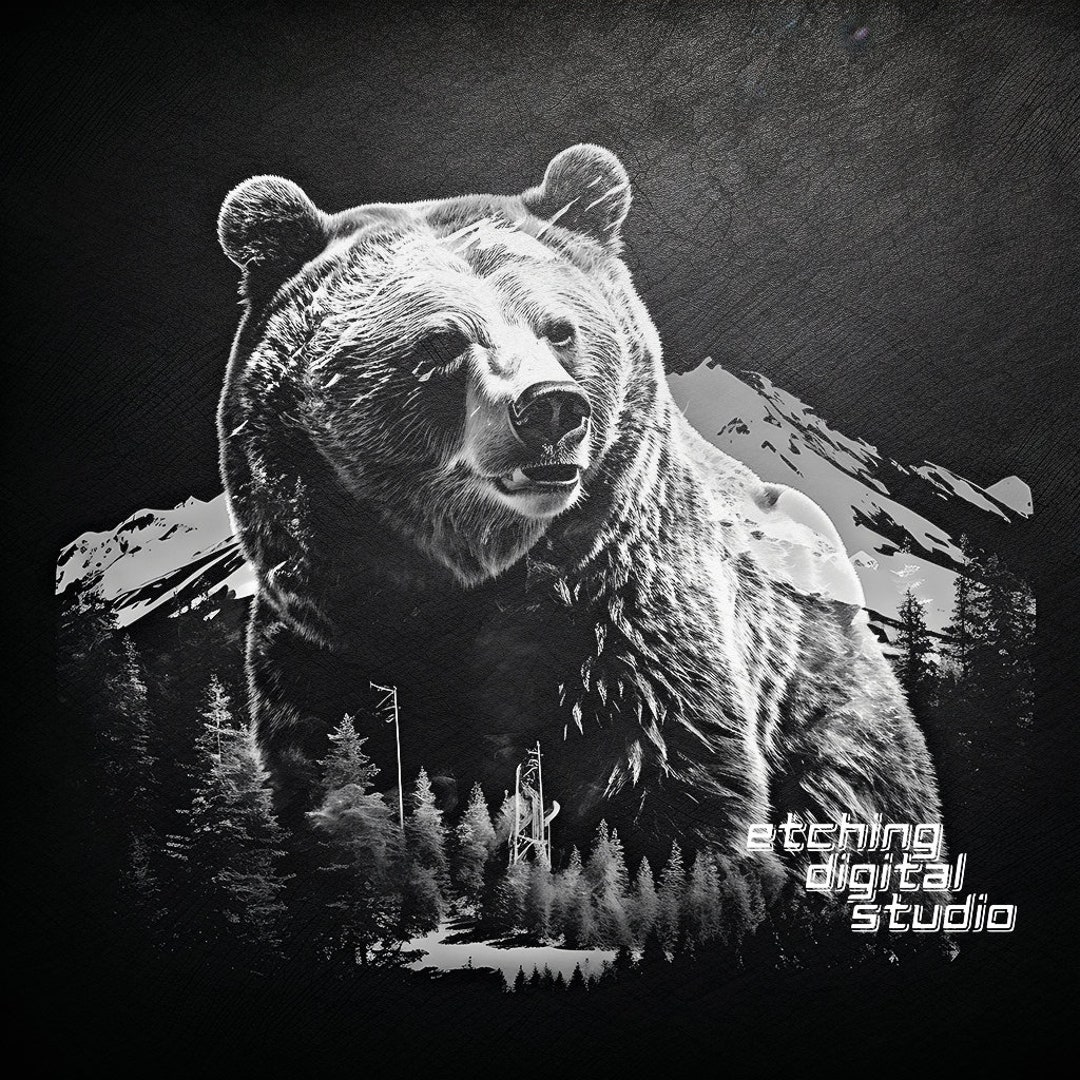 Bear Mountain PNG for CNC Laser Engrave, Laser Burn, Glowforge File ...