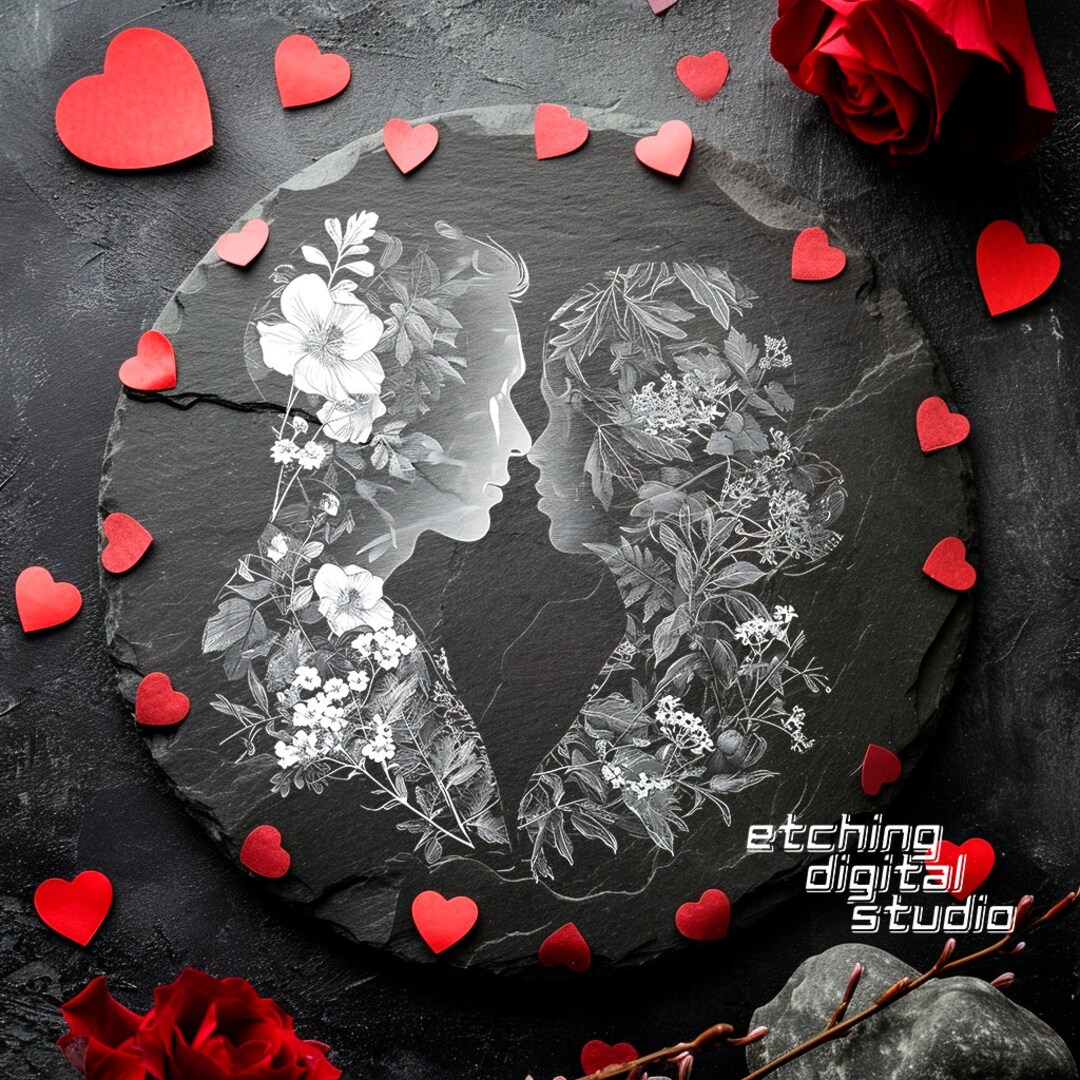 Love Couple Slate PNG | Slate Coasters Engraved | Slate Boards Etching ...