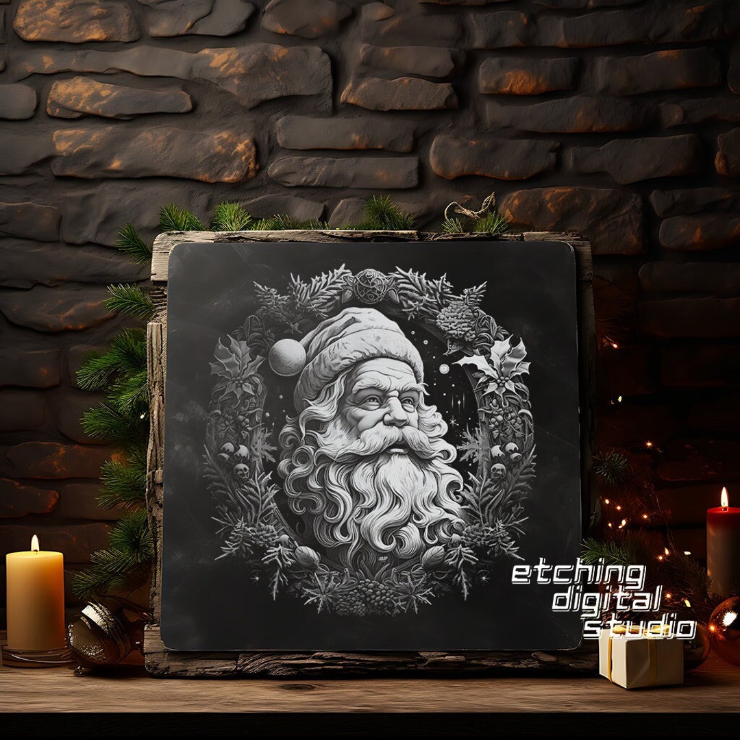 Santa Claus PNG for CNC Laser Engrave, Laser Burn, Glowforge File ...